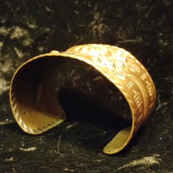 No Brand | Jewelry | Vintage Copper Wide Aztec Design Cuff Bracelet ...